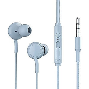 YUUAND Earphones Wi Over Ear Hook 3.5mm Stereo InEar Microphone Wired Headphones for Phone PC Laptop Tablet Headset with Mic