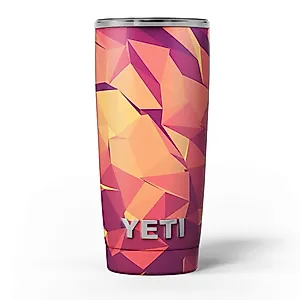Design Skinz Neon Pink and Orange Geometric Shapes - Skin Decal Vinyl Wrap Kit Compatible with The Yeti Rambler Cooler Tumbler Cups