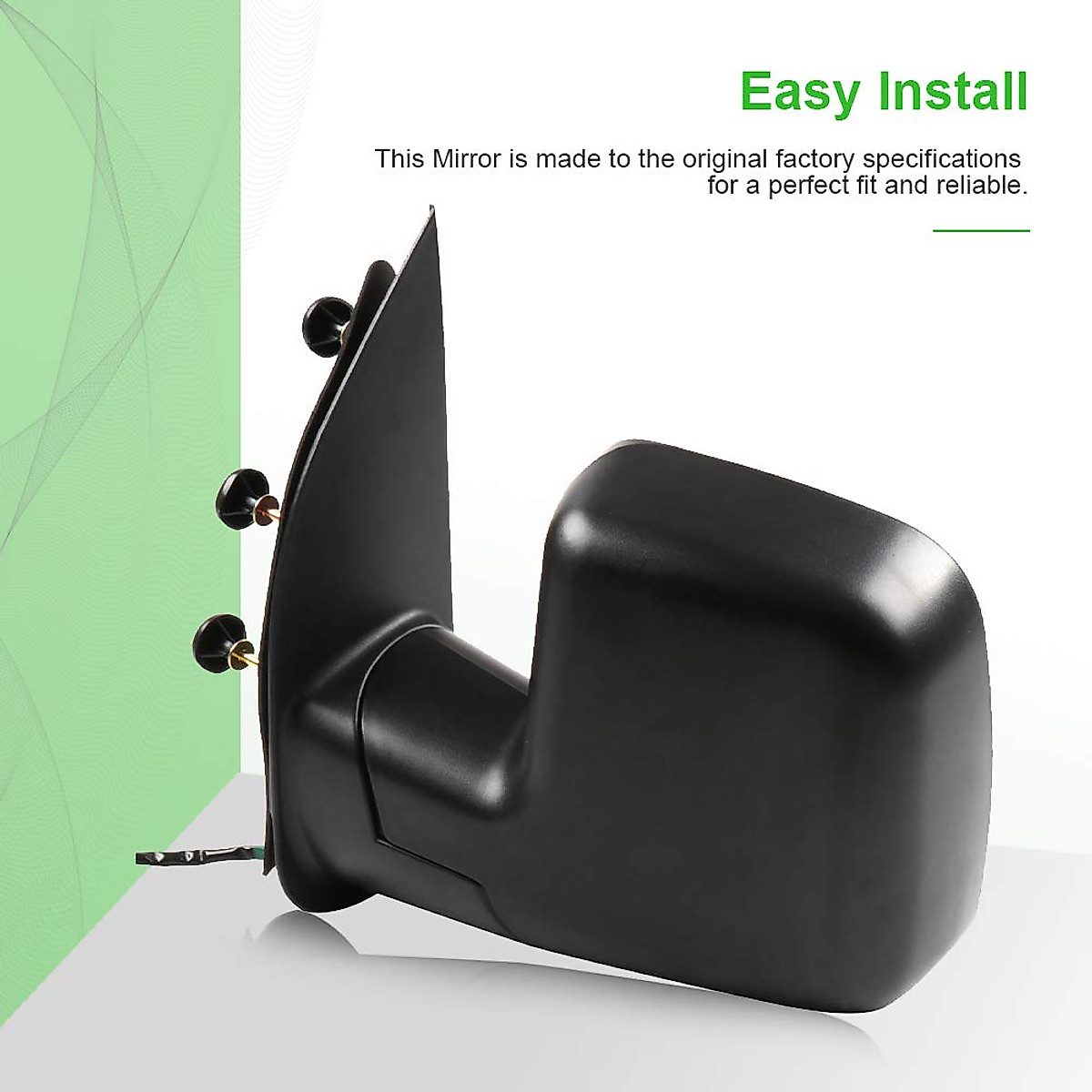 SCITOO Left Mirror fit 2003-2013 for Ford E-150 E-250 2004-2013 for Ford E-350 E-450 Super Duty Econoline Van with Power Adjustment Manual Folding Non-Heated Driver Side Mirror