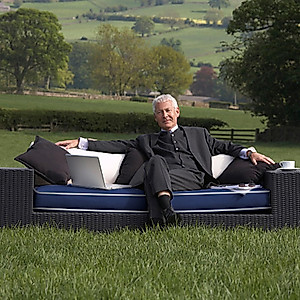 PNP FKJP Outdoor Bench Cushion 48" x 18" x 3", Waterproof Patio Furniture Cushions,Outdoor Porch Swing Cushion,Navy (Cushion + Cover)