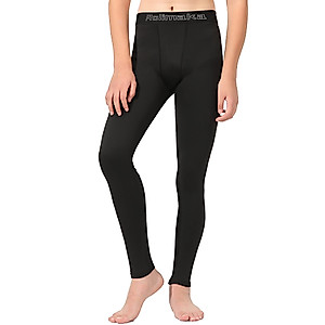 4 or 3 Pack Youth Boys' Compression Leggings Tights Athletic Pants Sports Base Layer for Kids Cold Gear 3 Black M