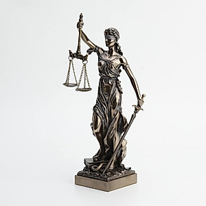 JFSM INC. Blind Lady Justice Statue Sculpture - Greek Roman Goddess of Justice