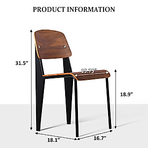 LOKKHAN 3-Piece Table & Chairs Set, Indoor-Outdoor Patio Balcony Frontporch Bar Pub Garden Coffee Bar Set, (27.5" Round Marble Top Table, with 2 Jean Prouve Standard Dining Chairs, Space-Saving)