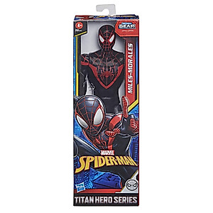Marvel E85255X3 Spider-Man: Titan Series Miles Morales 30-cm-Scale Super Hero Action Figure Toy, Multi Colour