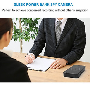 CAZOYOL 2K Hidden Camera, Power Bank Charger Spy Cam Video Recorder, PIR Motion Activated Recording for Home Security or Outdoor Activities - No Need WiFi