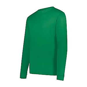 Augusta Sportswear Wicking Long Sleeve Sun Protection Athletic Shirt for Running, Hiking, Fishing, and Outdoor Activities, Kelly, Medium