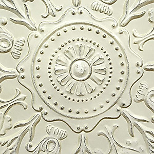 Stratton Home Decor -- Dropship, us home, SUHQX S03354 Stratton Home Decor Shabby White Medallion Wall Decor Shabby Medallion Wall Decor,White, 27.00" x 1.18"