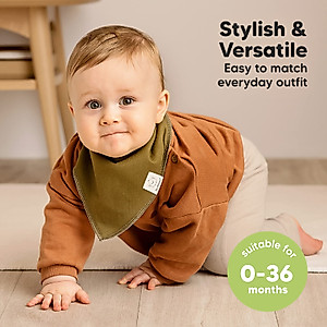 KeaBabies 8-Pack Baby Bandana Drool Bibs – Stylish Unisex Bandana Bibs - Super Absorbent Bandana Drool Bibs – Gentle Teething Bibs for Infants - Cotton Baby Bib