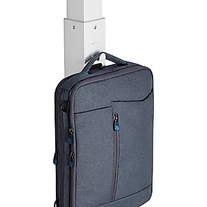 AVLT 44" Height Adjustable Foot Pedal Rolling Desk with Shelf (3 ft 8 inches) - Pneumatic Laptop Standing Desk Cart - Mobile Laptop Cart - White Computer Projector Cart with Brake Casters