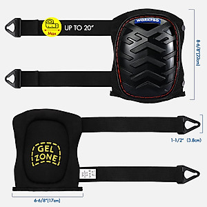 WORKPRO Knee Pads for Construction - Safety Kneepads with Ergonomic Gel Cushion and Foam Padding, Adjustable Buckle Straps and Durable Buttons, Ideal for Work Flooring Gardening