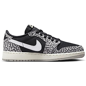 NIKE Big Kid's Jordan 1 Retro Low OG Black/Muslin/Tech Grey/White (CZ0858 001) - 7,7 Big Kid