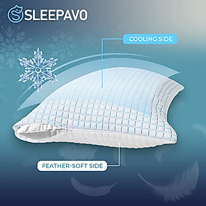 Sleepavo Cooling Pillow Case Queen Size - Cool Pillow Case for Hot Sleepers Zipper Soft Cooling Pillow Protector Pillowcase for Night Sweats with Derived Viscose Rayon - Queen Pillow Covers