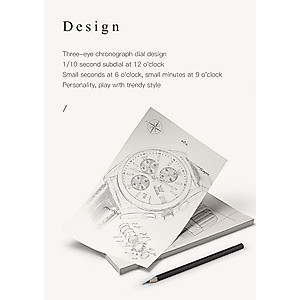 OLEVS Brown Leather Watch Men Chronograph Gold Case Analog Quartz Fashion Business Dress Large Face Men Watch Multifunction Luminous Waterproof Casual Male Wrist Watch White Dial Reloj para Hombre