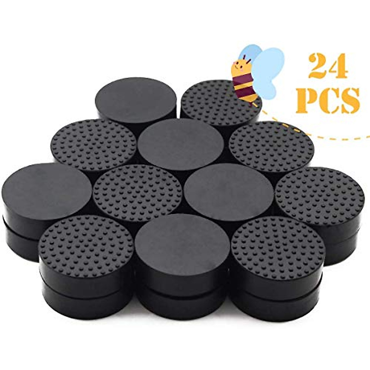 UFelice 24 Pack Invisible Pot Feet with Enhanced Non-Slip Surface Grip Plant Pots and Flowers, Solid Rubber Pots Risers, Pot Lifters for Indoor or Outdoor Planters