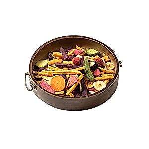 Round Coffee Table Tray, Farmhouse Wood Serving Tray with Metal Handles Round Wooden Trays for Coffee Table, Decorative Serving Round Tray for Kitchen Countertop Home Decor (Round)