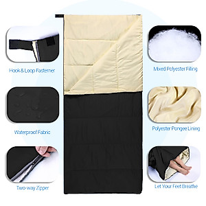 Ohuhu Lightweight Sleeping Bag for Backpacking - Summer Sleeping Bag Compact Ultralight Sleep Bag with Compression Sack for Adults Warm Weather Outdoor Camping Backpacking Hiking