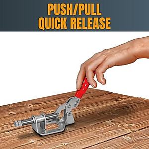 POWERTEC 2PK Toggle Clamp, 300lbs Holding Capacity, 302F Quick Release Push/Pull Clamp for Woodworking Jigs and Fixtures, Pocket Hole Jigs, Welding, CNC (20304-P2)