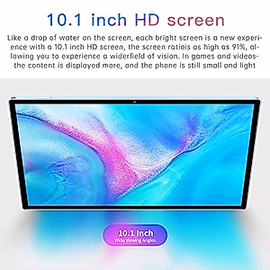 BOLORAMO Tablet Computer, 8GB 128GB Tab M10 10.1 Inch Tablet 3200x1440 Octa Core 8MP 13MP 8800mAh for Work (Blue)