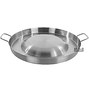 M.D.S Cuisine Cookwares Comal Stainless Steel 21" Acero Inoxidable Convex Outdoors Stir Fry Heavy Duty