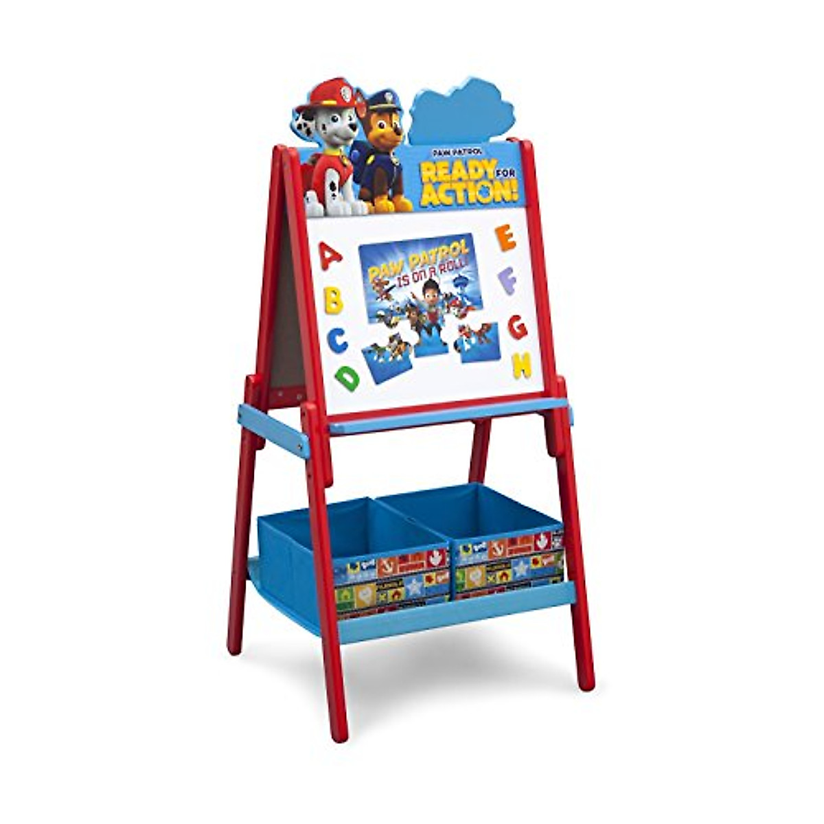 Delta Children Wooden Double-Sided Kids Easel with Storage -Ideal for Arts & Crafts, Homeschooling and More - Greenguard Gold Certified, Nick Jr. PAW Patrol