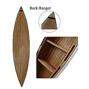 Nautical Wood Boat Shelf Wall Decor Hanging Row Boat Shelf for Bathroom Living Room Home Decor Beach Theme 47" H