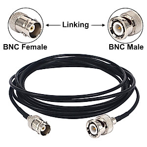 Boobrie 50ohms BNC Male to Female Cable 9.84ft BNC Male to BNC Female Cable RG174 BNC Coax Extension Cable Male to Female Jumper Cable for GPS Devices, Wireless Networking, RF Testing, RC Devices