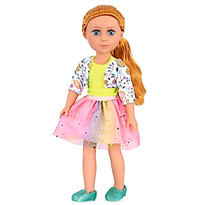 Glitter Girls Shimmer Glimmer Floral Fashion Doll Clothes & Accessories for 14 inch Dolls | Urban Top, Flower Jacket & Tutu Skirt Outfit – for 3+ Year Old Girls
