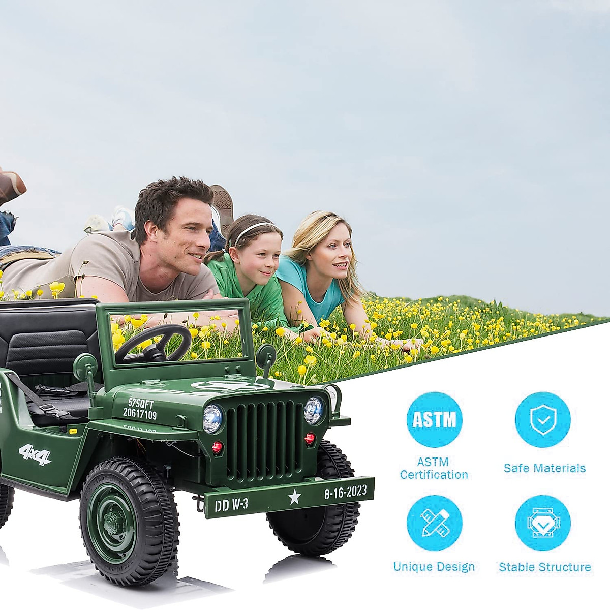 AVRCECI Ride On Truck 12V Electric Vehicles Battery Powered Ride on Car Toys w/Four Wheels,Remote Control, Music,LED Lights, High and Low Speed for Boys Girls Toddlers(Green)