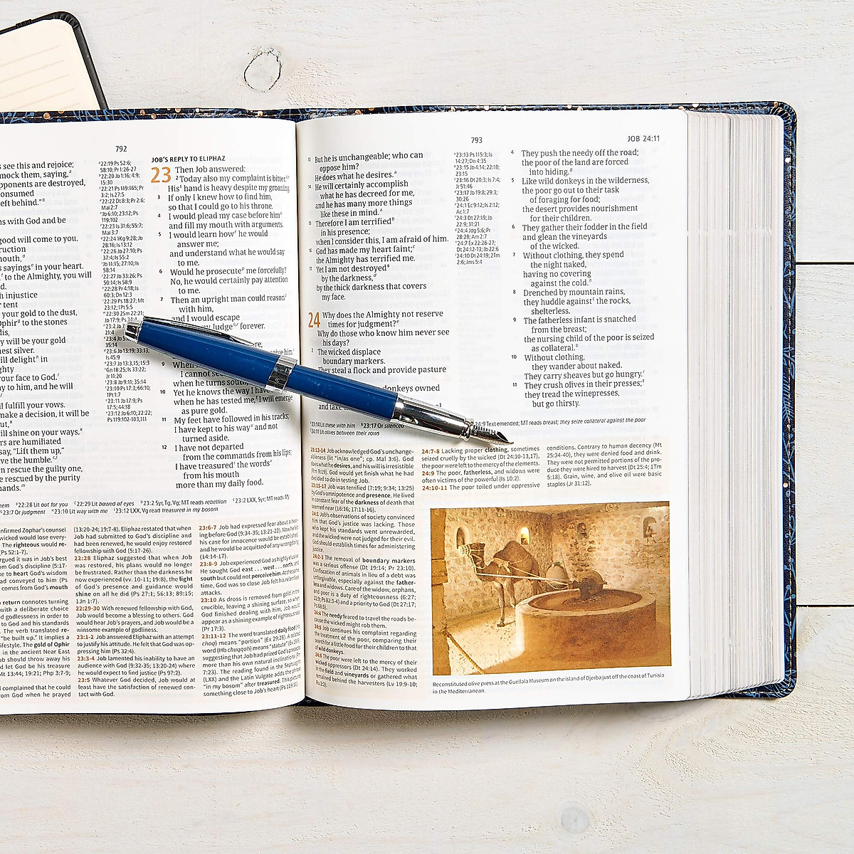 CSB Study Bible, Navy LeatherTouch, Red Letter, Study Notes and Commentary, Illustrations, Articles, Word Studies, Outlines, Timelines, Easy-to-Read Bible Serif Type