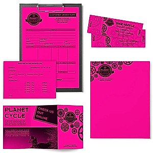 Neenah Astrobrights Color Paper, 8.5” x 11”, 24 lb/89 GSM, Fireball Fuchsia, 500 Sheets (21688)