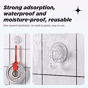 Ayssny Suction Cup Hooks, Reusable Wreath Hanger, Large Heavy Duty Suction Cup Hooks Wall Hooks Kitchen Bathroom Window Shower Hooks for Hanging Towel Robe Loofah and Christmas Decorations (2 Pack)