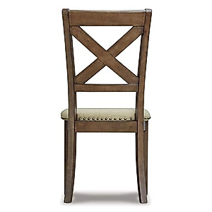 Signature Design by Ashley Moriville Modern Farmhouse 19" Upholstered Dining Room Chair, 2 Count, Brown