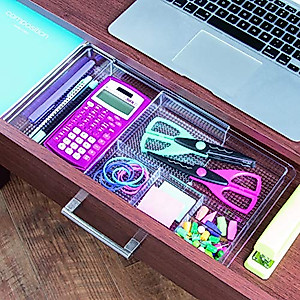 iDesign Expandable Vanity Drawer Organizer, The Clarity Collection – 11.25” to 18.5”, Clear