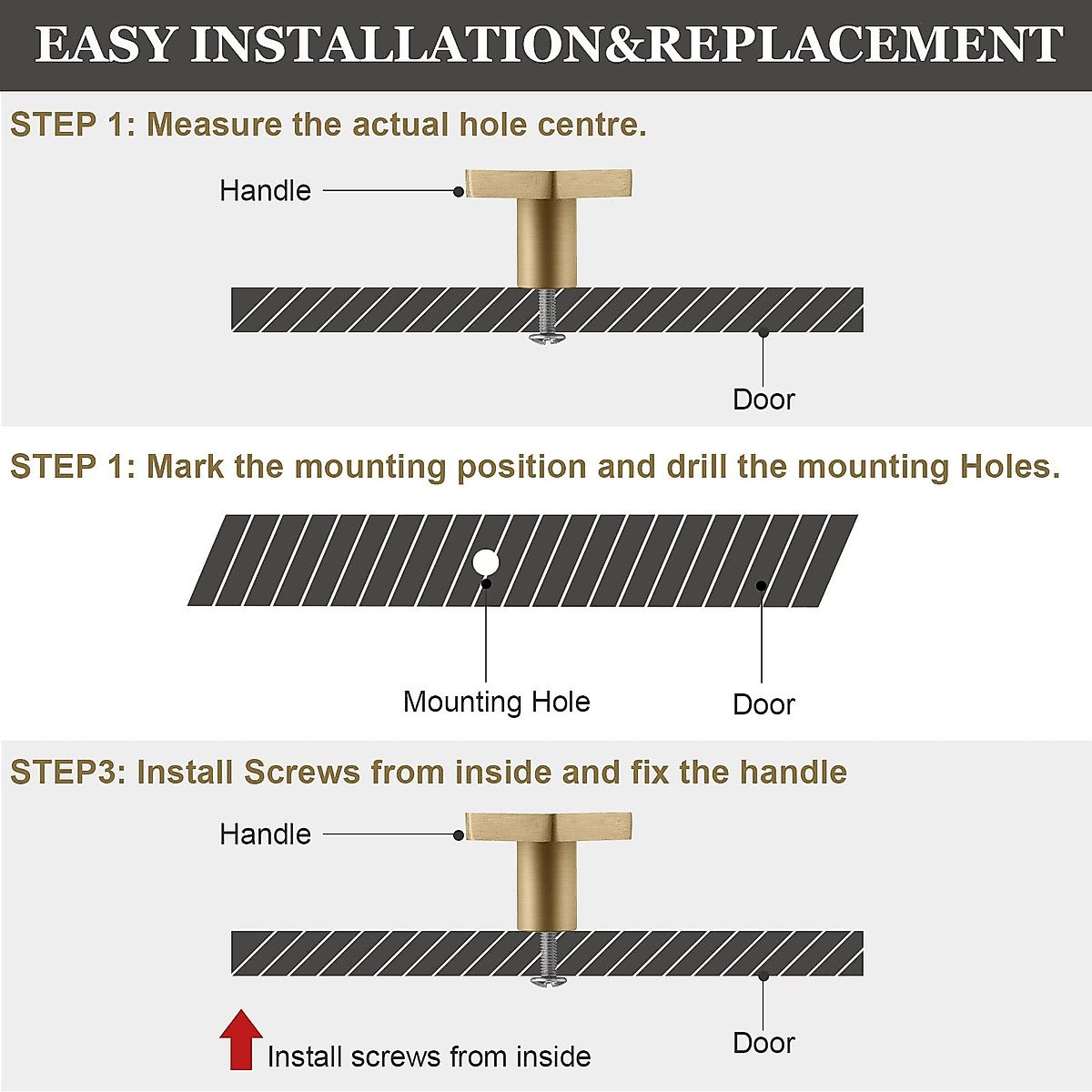 Ferraycle 25Pcs 1'' Solid Knobs Shoe Cabinets Knob and Pulls Cabinet Handles Metal Dresser Handles Modern Decorative Hardware for Cabinets Door Kitchen with Screws (Hexagon)