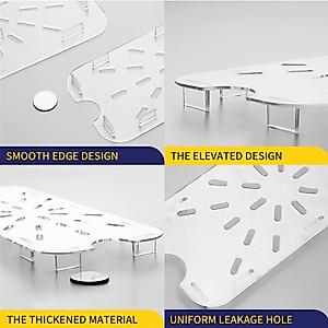 BIEAMA Plastic Drain Shelf for 1/6 Size Food Pan Clear 2 Pack,Commercial