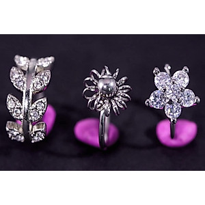 Ocptiy 18G Nose Ring hoop Stud Piercing Jewelry for Women 18Gauge Stainless Surgical Steel Hypoallergeni Silver Straight Cubic Zirconia Nose Nostril Ring Pin Bone Stud Piercing Hoop Jewelry Women Men