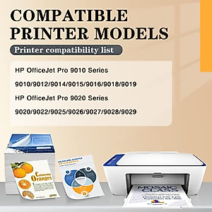 Clorisun 962 962XL Upgraded Remanufactured Ink Cartridge for HP 962XL with Newest Chip OfficeJet Pro 9010 9015 9018 9025 9020 9012 9014 9016 9022 Printer (Black Cyan Magenta Yellow 4-Pack)