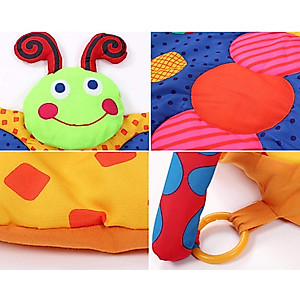 KUANDARM Baby Butterfly Pattern Play Mat with 8 Different Pendant Toys Infants Gym Activity Centre Fitness Frame for 1-18 Month