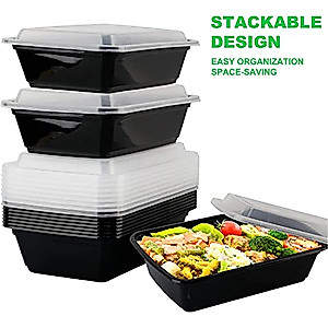 WGCC Meal Prep Containers, Food Storage Containers with Lids, To Go Containers, BPA Free, Stackable, 24oz, Microwave/Dishwasher/Freezer Safe