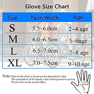 Kids Bike Gloves Boys Girls Gel Padded Full Finger/Half Finger Road Riding Mountain Bicycle Non-Slip Cycling Glove for Youth Junior Children Ages 2-11 (Orange-Half Finger,Medium)