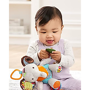 Skip Hop Bandana Buddies Baby Activity and Teething Toy with Multi-Sensory Rattle and Textures, Elephant