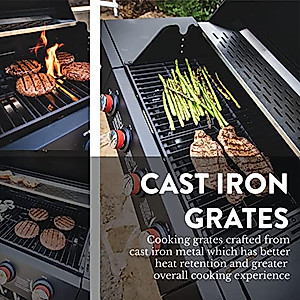 Gas One 4 Burner Gas Grill – Premium Propane Grill with Side Burner – Outdoor Grill Cabinet Style with Wheels - High-Temperature Paint Coating Gas BBQ Grill – Elegant and Luxurious Design