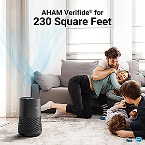 Winix A230 Tower H13 True HEPA 4-Stage Air Purifier, Perfect for Home office, Home classroom, Bedroom and Nursery, Charcoal Grey