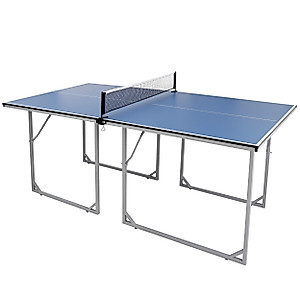 F2C 6'x3' Foldable Ping Pong Table with Net Instant Set-up Table Tennis Table, Compact Midsize Regulation Height for Indoor Outdoor