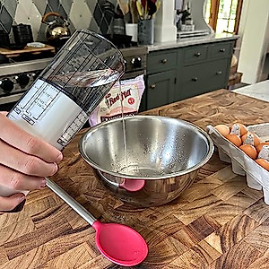 KitchenArt 2 Cup Tri Adjust A-Cup, Easy Pour Measuring Cup, 3.25x3.25x6", Black/White