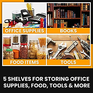 Juggernaut Storage "18"W x 18"D x 59"H 5-Tier Slim Spacesaver Wire Shelving Unit, 500 lb Capacity, Chrome"