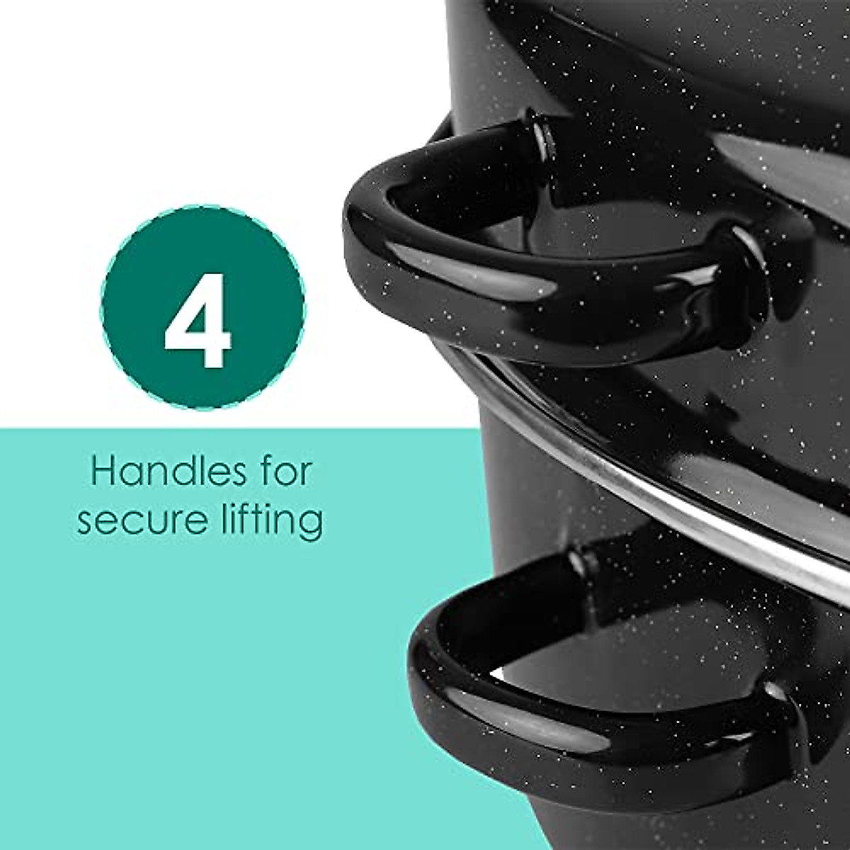 14" Enameled Roasting Pan With Lid, By Home Basics (Black) | Turkey Roasting Pan | Carbon Steel Large Turkey Roasting Pan | For Turkey, Stew, and Pot Roast