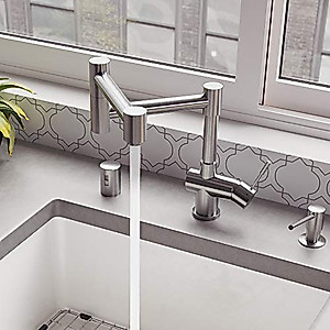 ALFI brand AB2038 Solid Retractable Single Hole Kitchen Faucet, Polished Stainless Steel