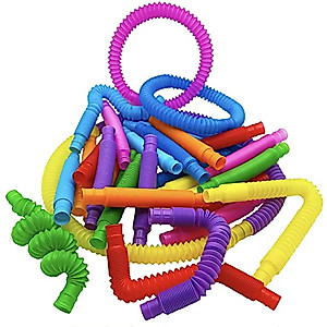 24Pack Pop Tubes,Stocking Stuffers , Party Favors Goodie Bag Stuffer Fidget Tubes Classroom Prizes for Kids