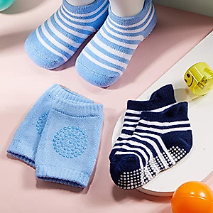 12 Pairs Baby Crawling Anti-Slip Knee Pads Non-Slip Ankle Sock Knee Pad for Baby ()